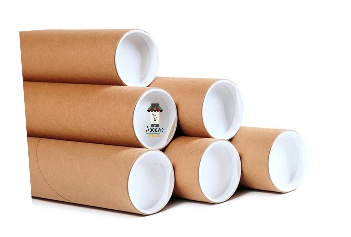 ABOOWE Kapaklı Silindir Kutu Rulo Gönderi Tüpü 5 cm X 90 cm 5 Adet - Aboowe